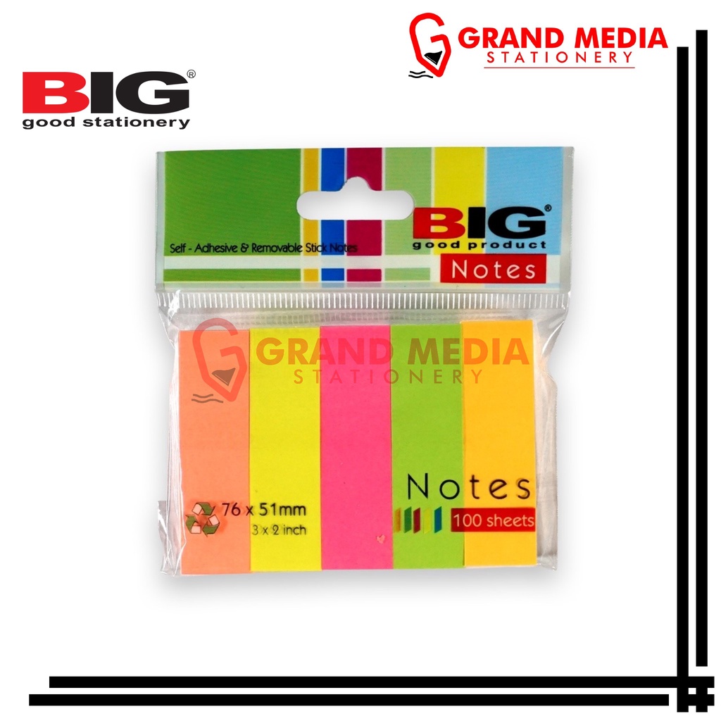 Jual [GRAND MEDIA] STICKY NOTES BIG 5 WARNA 76x51mm SN-7651 | Shopee ...
