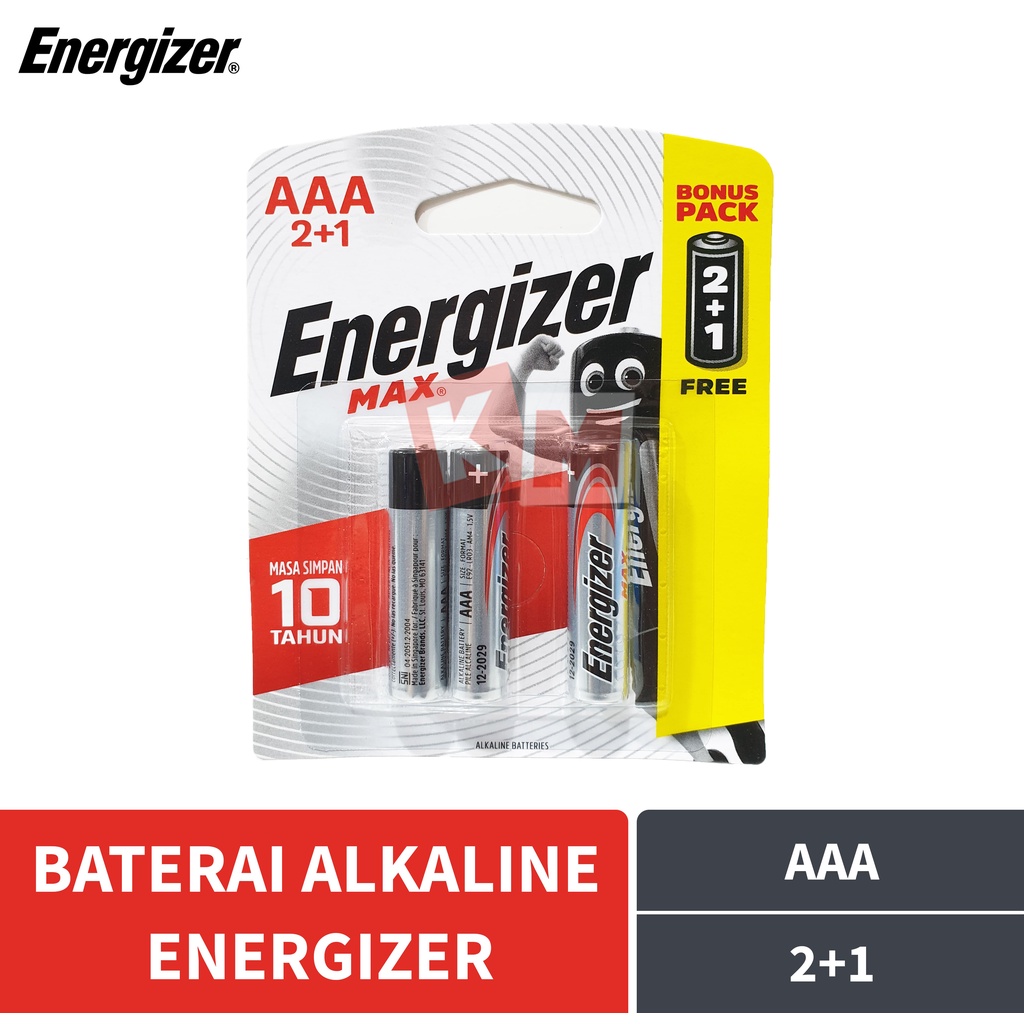 Jual Baterai Energizer MAX AAA A3 2+1 Pack Isi 3 LR03 1.5V Battery Alkaline | Shopee Indonesia