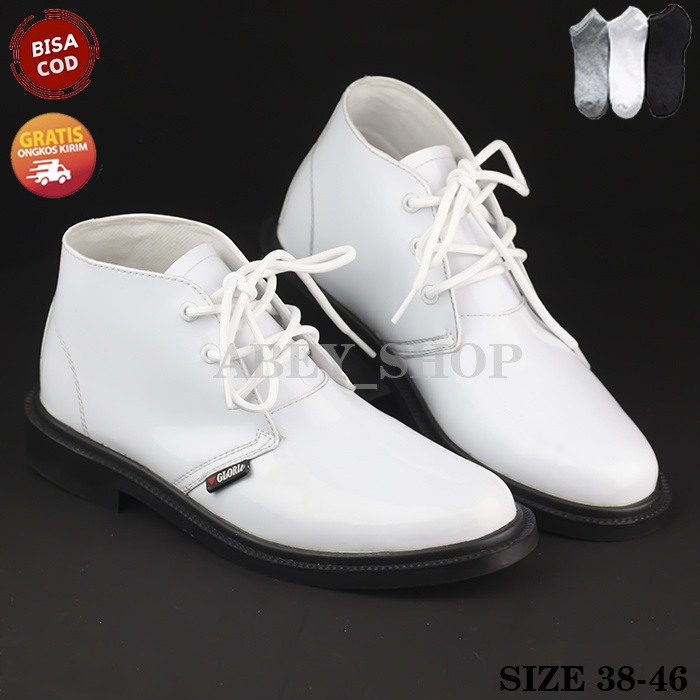 Jual Sepatu Pantofel Kilap Sepatu PDH Putih Pria Paskibra Sepatu PDH ...