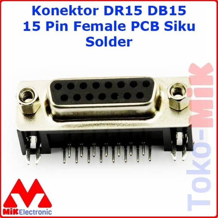 Jual KONEKTOR DR15 DB15 15 PIN FEMALE PCB SIKU SOLDER 90 DERAJAT ...