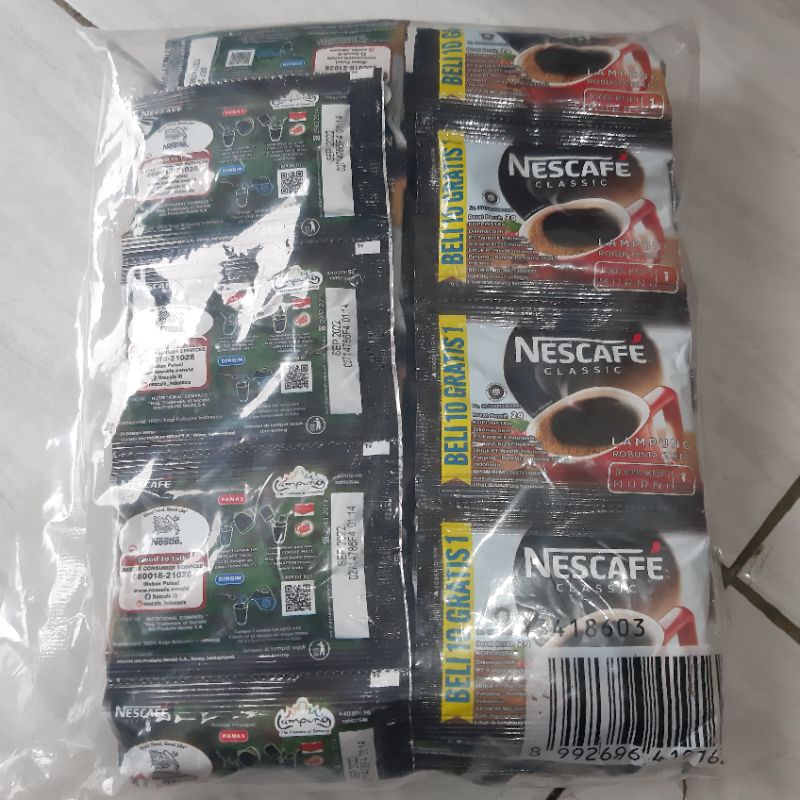 Jual NESCAFE Classic Kopi Hitam Bubuk Instan Sachet 2 x 10g isi 66 pcs ...