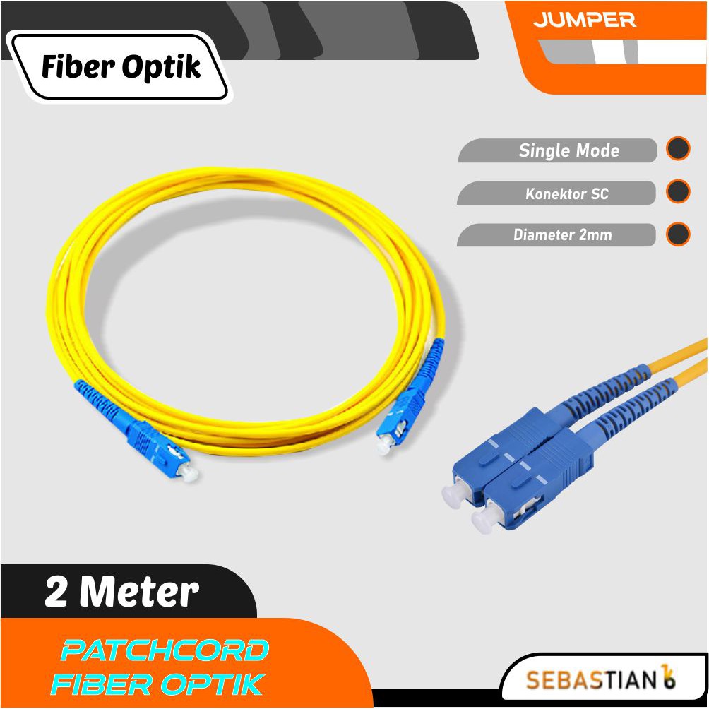 Jual [𝗛𝗶𝗴𝗵 𝗤𝘂𝗮𝗹𝗶𝘁𝘆] Patchcord Fiber Optik SC to SC UPC SM Simplex 2 ...