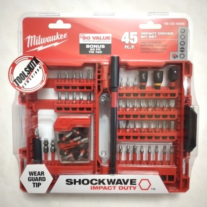 Jual Mata Obeng Set Milwaukee 48-32-4099 Shockwave 45 pcs + 25 Pcs ...