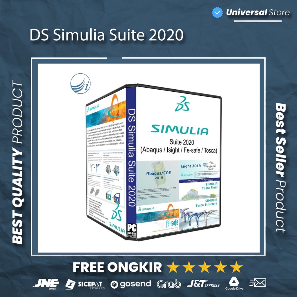 Jual Software Aplikasi DS Simulia Suite 2020 Full Version Terbaru Abaqus Isight Fe-Safe Tosca ...