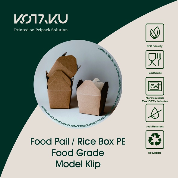 Jual [ MIN. 100 PCS] KOTAK RICE BOX SIZE M / KOTAK SNACK / FOOD PAIL ...