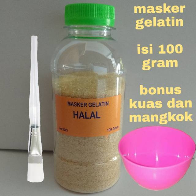 Jual Masker Gelatin Tulang Sapi Isi 100 Gram Bonus Kuas dan Mangkok ...