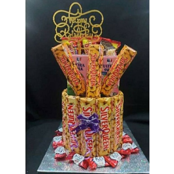 Jual snack tower ulang tahun / snack tower silverqueen / buket murah ...