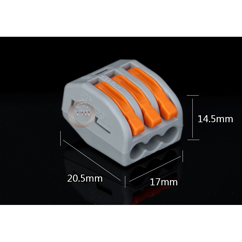 Jual WAGO 222-413 Universal Compact Wire Wiring Connectors 3 Pin ...