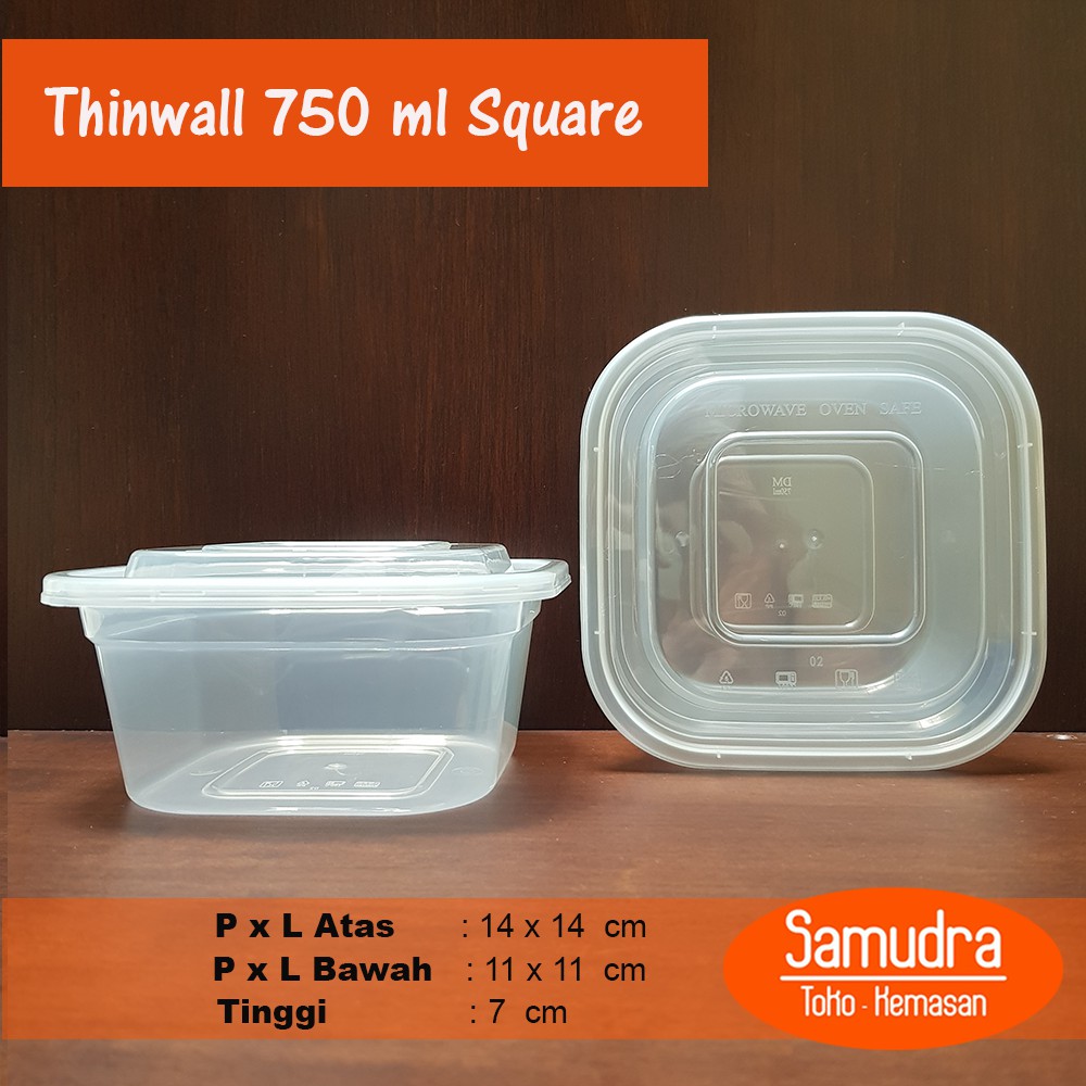 Jual Thinwall 750 ml SQ DM / Kotak Makan Plastik / Food Container Lunch Box | Shopee Indonesia