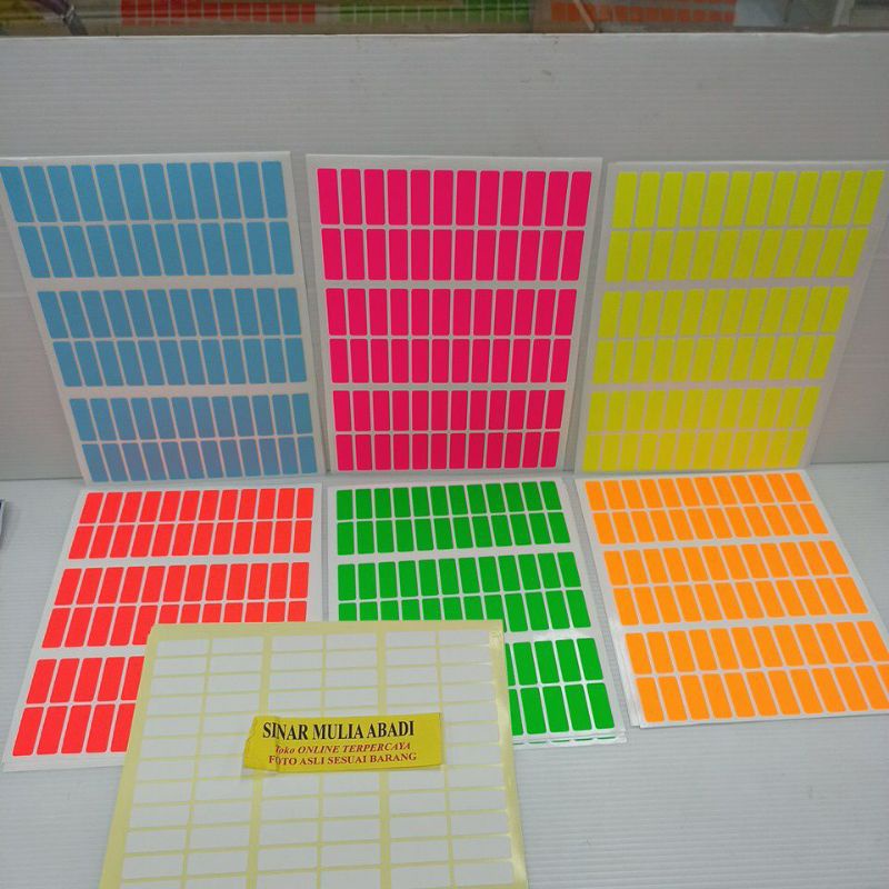 Jual Label Stiker Warna Ukuran 11x30 mm Bentuk Persegi / Bungkus 5 ...
