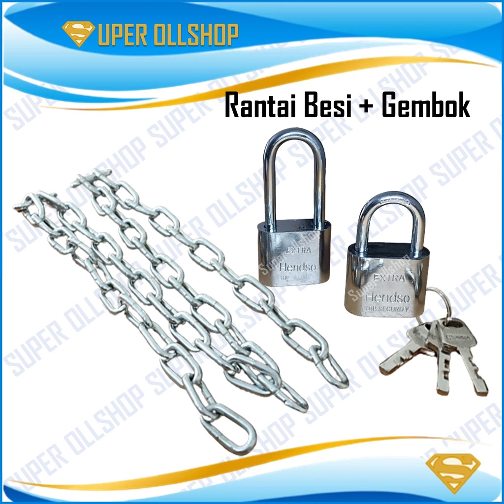 Jual Gembok Rantai Besi 100 Cm Slot Kunci Pengaman Sepeda Motor Pagar ...