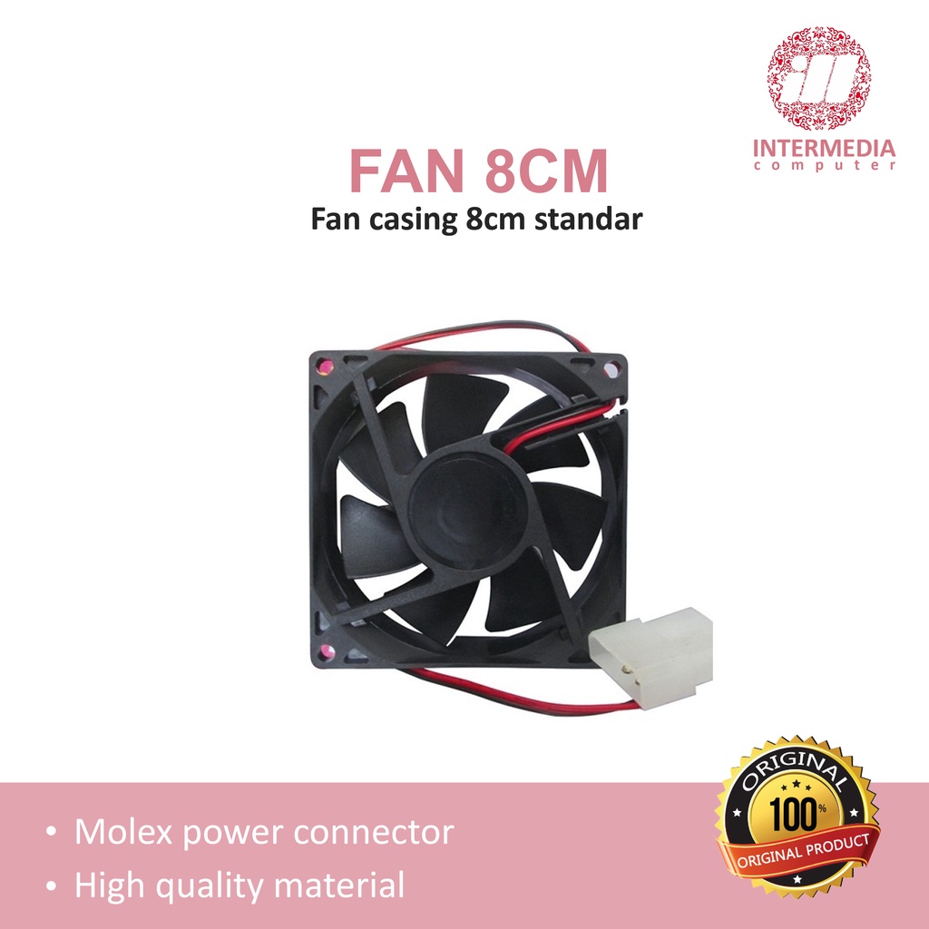 Jual Fan Casing CPU 8cm Hitam Standar Komputer Loose Pack Tanpa Baut ...