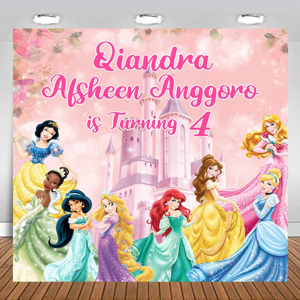 Jual Princess Princess Backdrop Flexi Banner Birthday / Hiasan Dinding ...