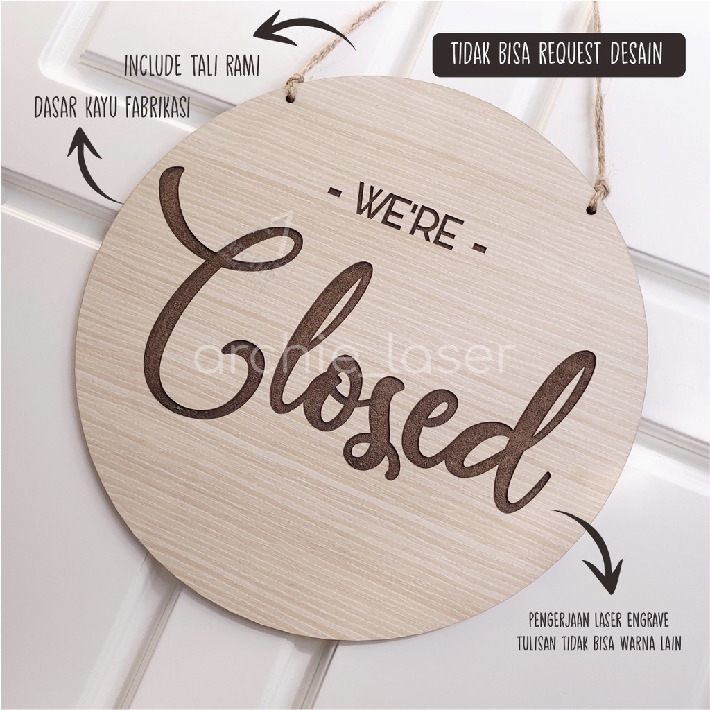 Jual Papan Kayu Penanda Ruang / Papan Close Open Toko, Cafe, Restaurant ...