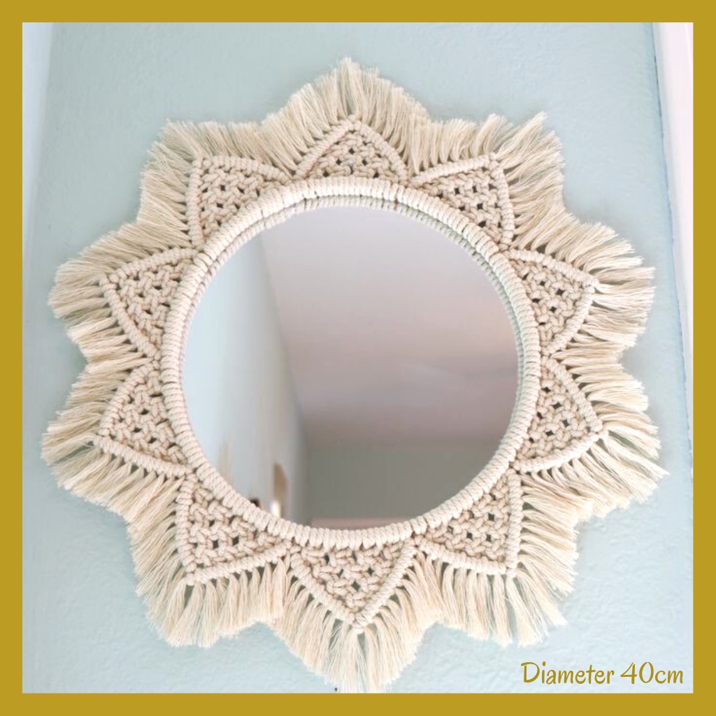Jual Cermin Macrame Cermin Bulat Macrame (diameter 40 cm) cermin ...