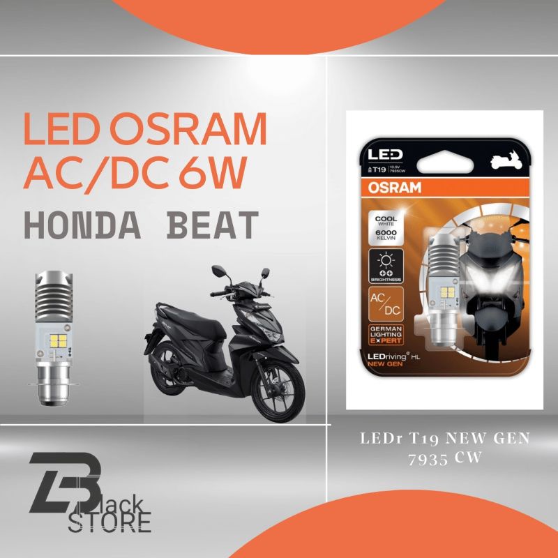 Jual LAMPU DEPAN OSRAM LED T19/LAMPU UTAMA MOTOR HONDA BEAT-COOL WHITE ...