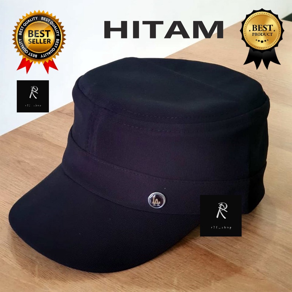 Jual r2f. Topi Pria Komando Ada Pin Bahan Tebal / Topi Komando Polos / Topi Distro Pria Keren ...