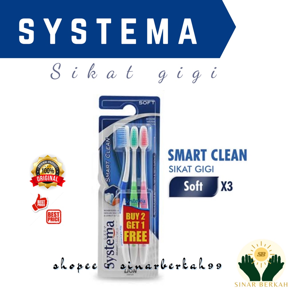Jual Systema Sikat Gigi Smart Clean Soft Isi 3 | Shopee Indonesia