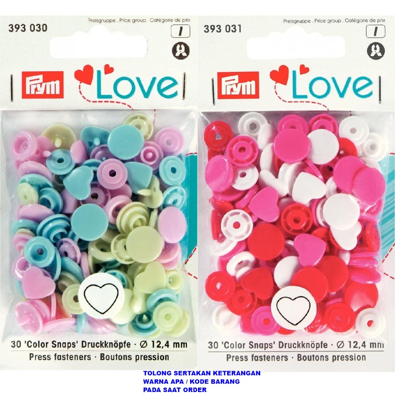 Jual KANCING SNAP HATI / LOVE PLASTIK 12mm BY PRYM LOVE | Shopee Indonesia