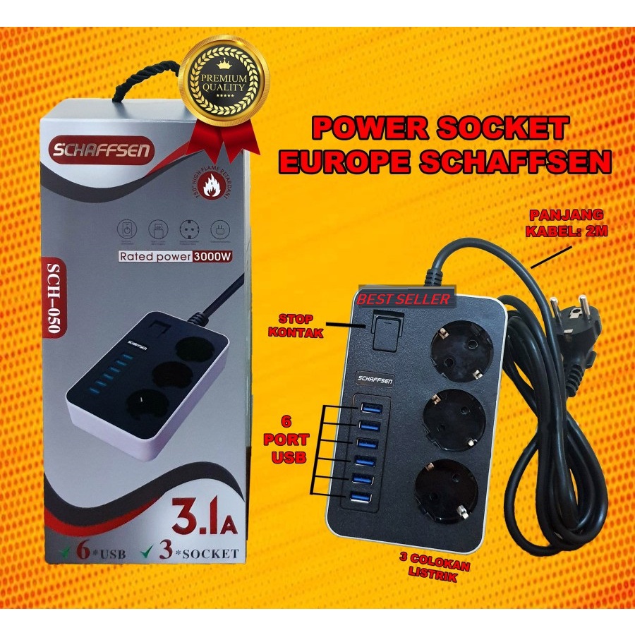 Jual SMARTCOM Terminal Listrik Perfection 4 LUBANG + 3 Usb 2A POWER ...