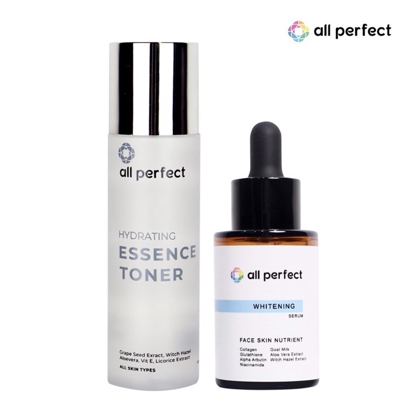Jual All perfect Beauty set (whitening serum 30 ml & essence toner 100 ...