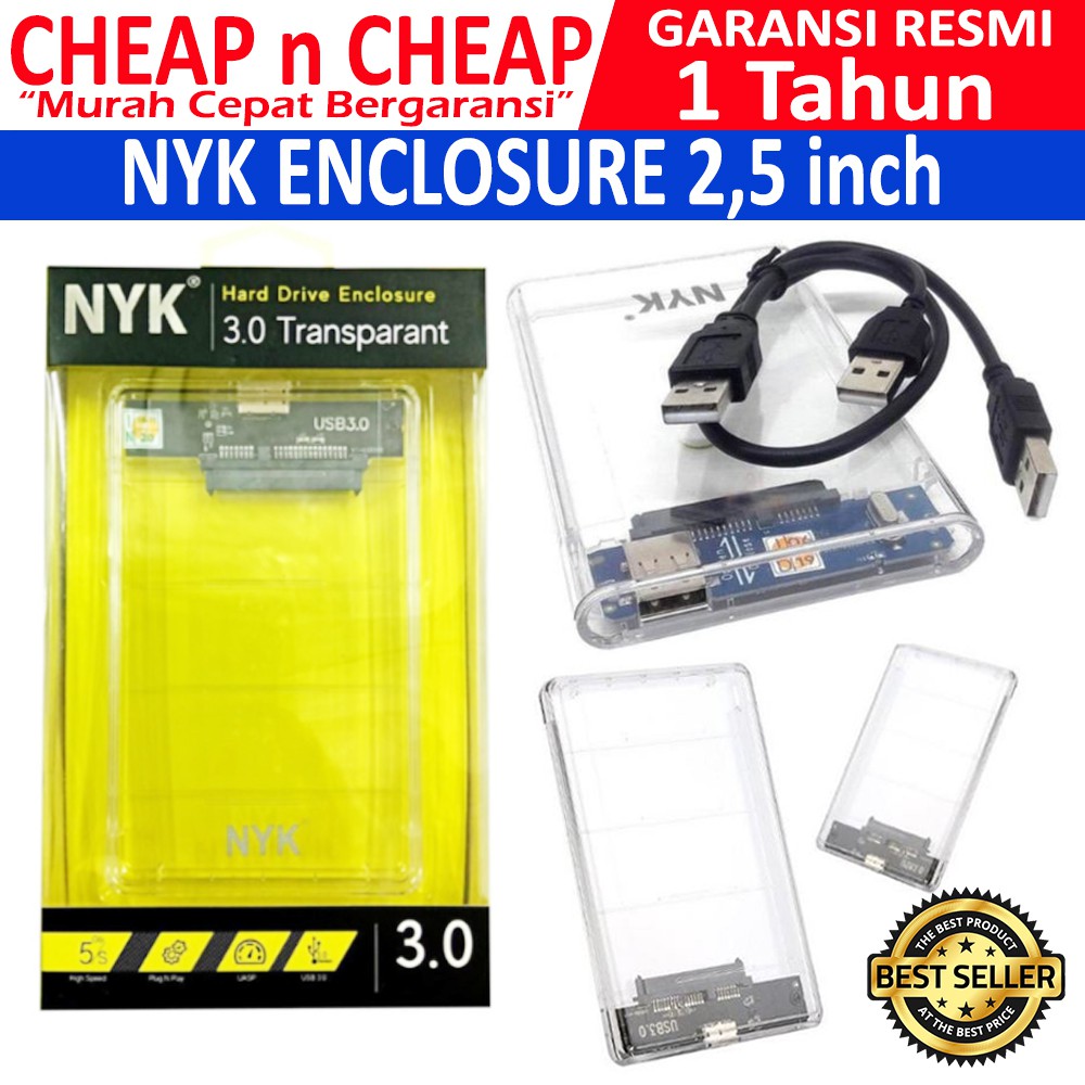 Jual NYK Enclosure USB 3.0 Transparan Casing Case Harddisk Hardisk HDD SSD Sata 2,5 2.5 inch ...