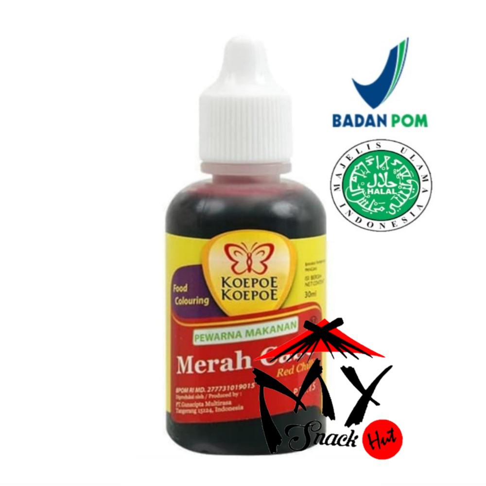 Jual KOEPOE PEWARNA MERAH CABE 30ML - KUPU SUMBO MAKANAN RED CHILLI ...