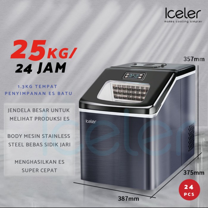 Jual Mesin es cube Iceler pembuat es batu 25kg per hari rumah cafe ...