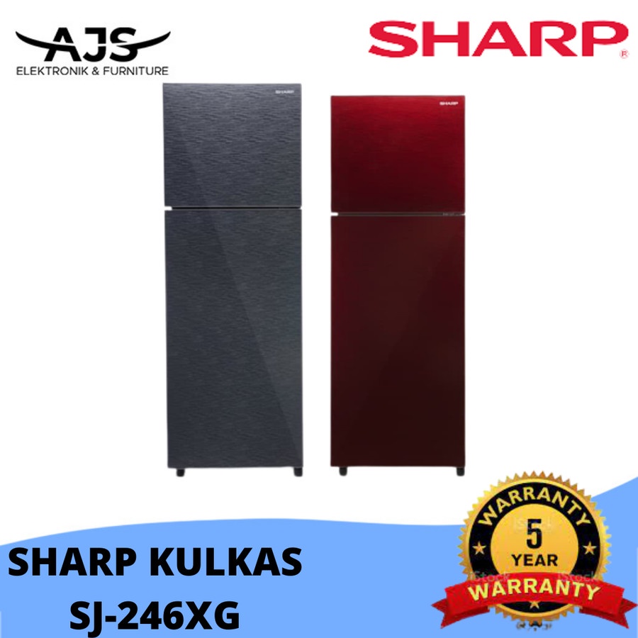 Jual Kulkas 2 Pintu Sharp SJ 246 XG Glass Door Shine No Frost | Shopee Indonesia