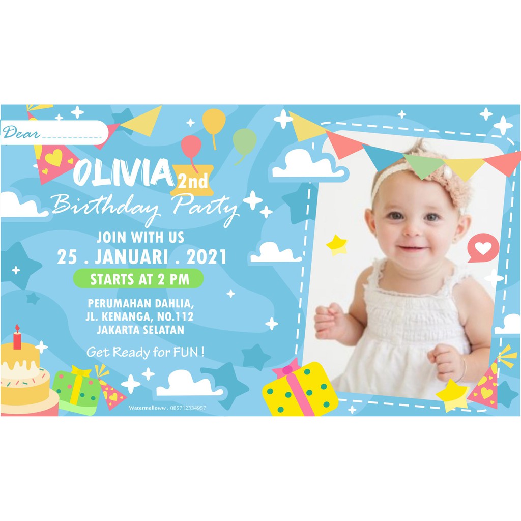 Jual Undangan ultah/undangan ulang tahun anak/undangan party anak ...