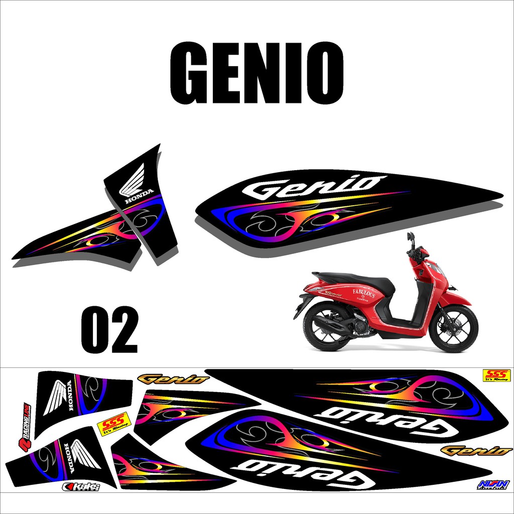 Jual Sticker Stiker Striping Lis Variasi Genio 110 Desain Keren Gaul ...