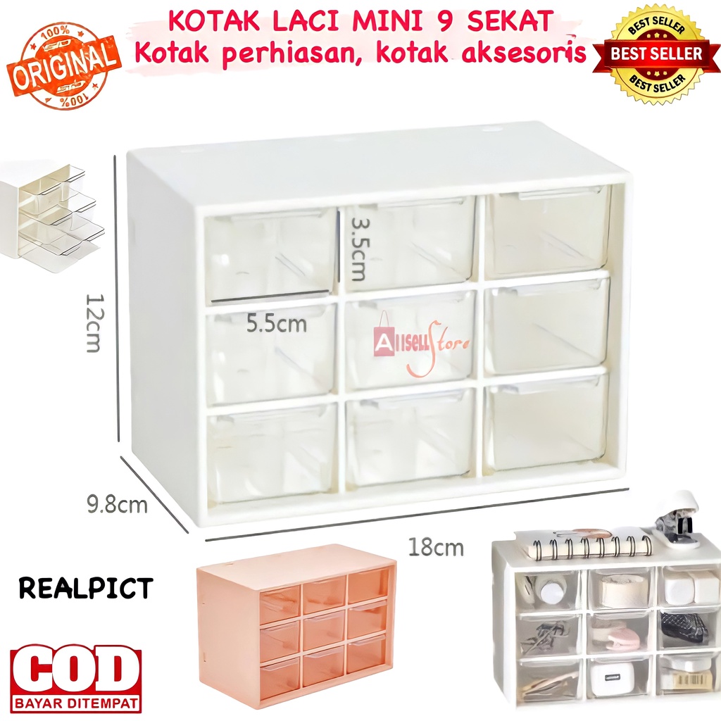 Jual ( BISA COD ) PROMO KOTAK LACI PERHIASAN KOTAK AKSESORIS MINI 9 ...