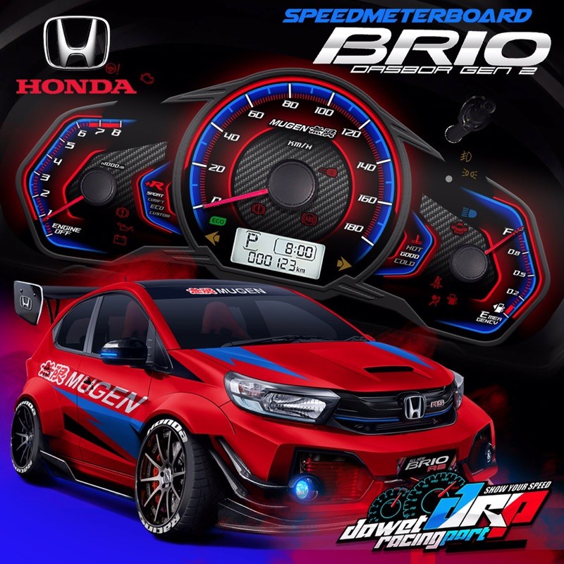 Jual SPEEDOMETER BRIO 3D CARBON model MUGEN | Shopee Indonesia