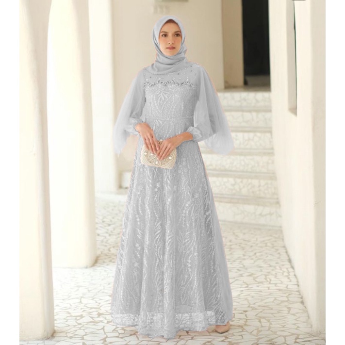 Jual LUNA Dress - Baju Dress Gamis Kondangan Terbaru Gamis Pesta Mewah ...