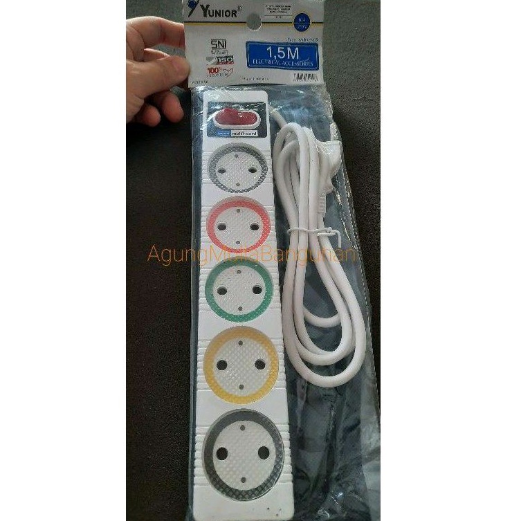 Jual Colokan stop kontak kabel 5 lubang 1,5 meter + saklar Yunior ...