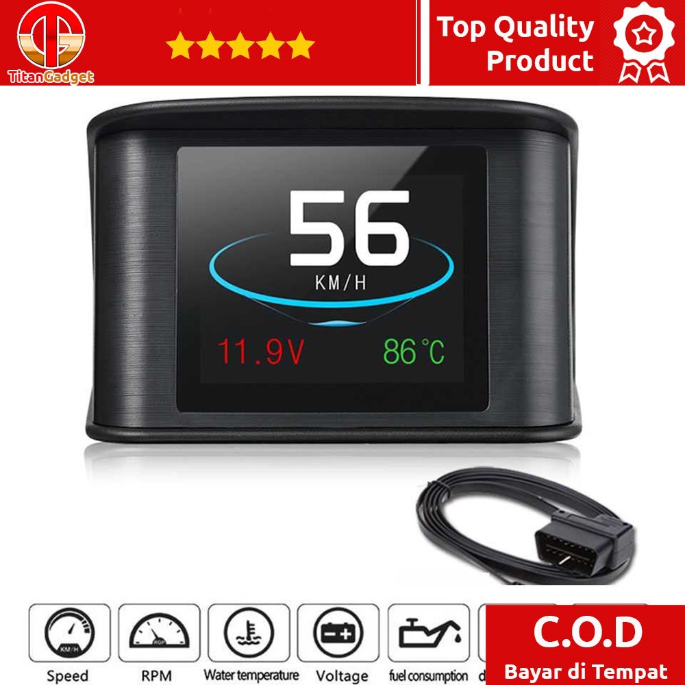 Jual Display HUD Mobil OBD2 On-board Computer Speedometer - P10 TItanGadget | Shopee Indonesia