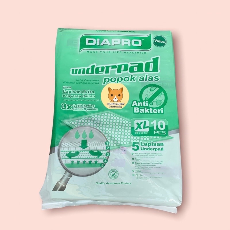 Jual Underpad Diapro isi 10pcs ukuran 60cm x 90cm | Shopee Indonesia