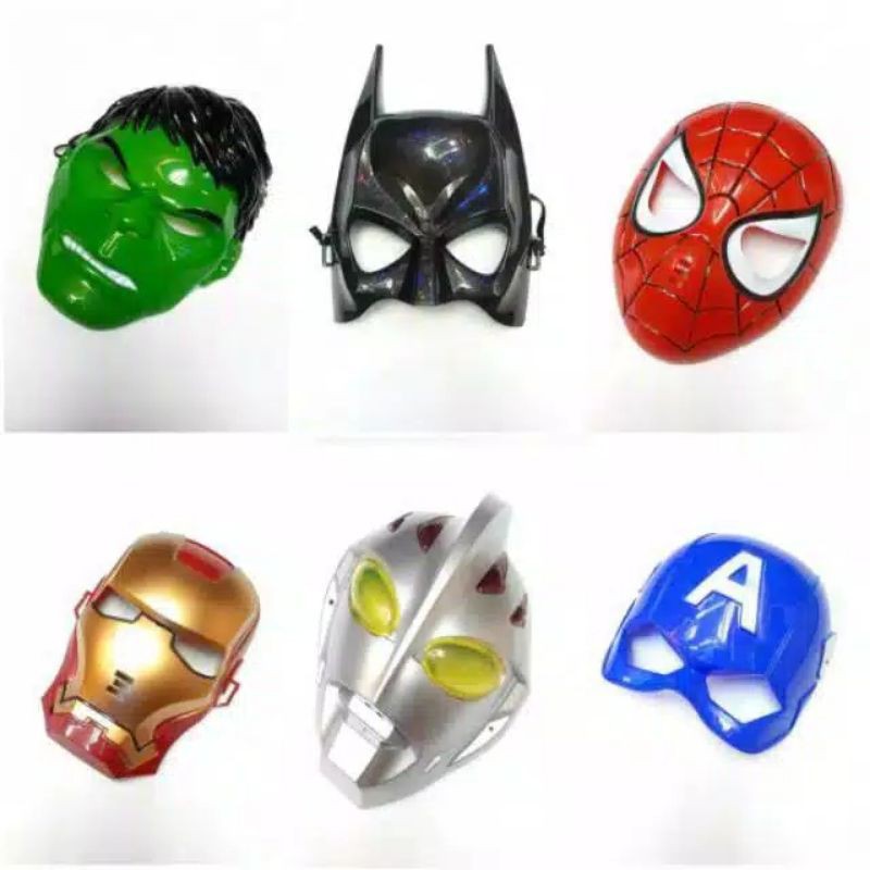 Jual topeng super heroes biasa. spiderman. hulk. captain. iron man ...