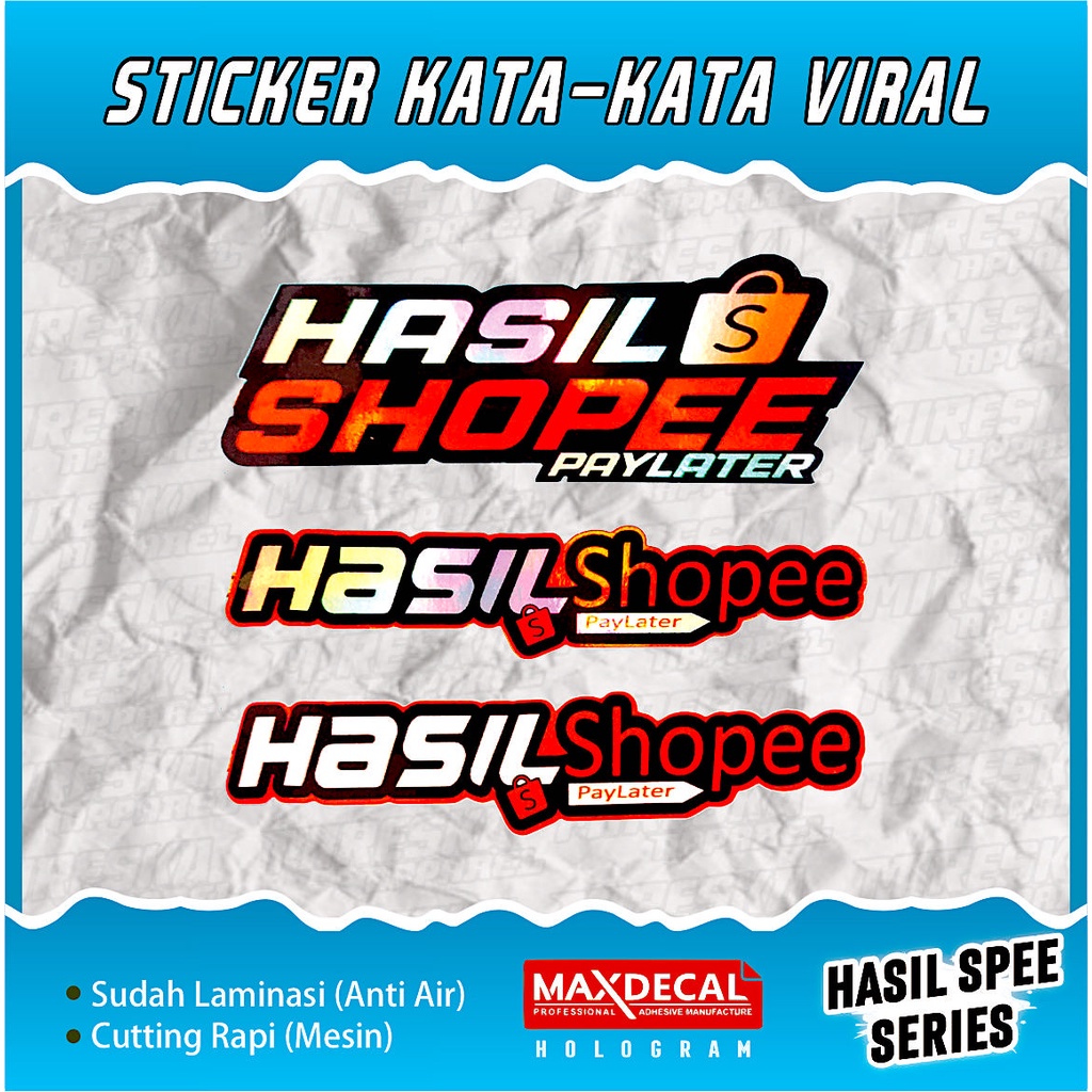 Jual TERLARIS!!! STICKER HASIL SHP PAY LATER VIRAL | STIKER HELM MOTOR ...
