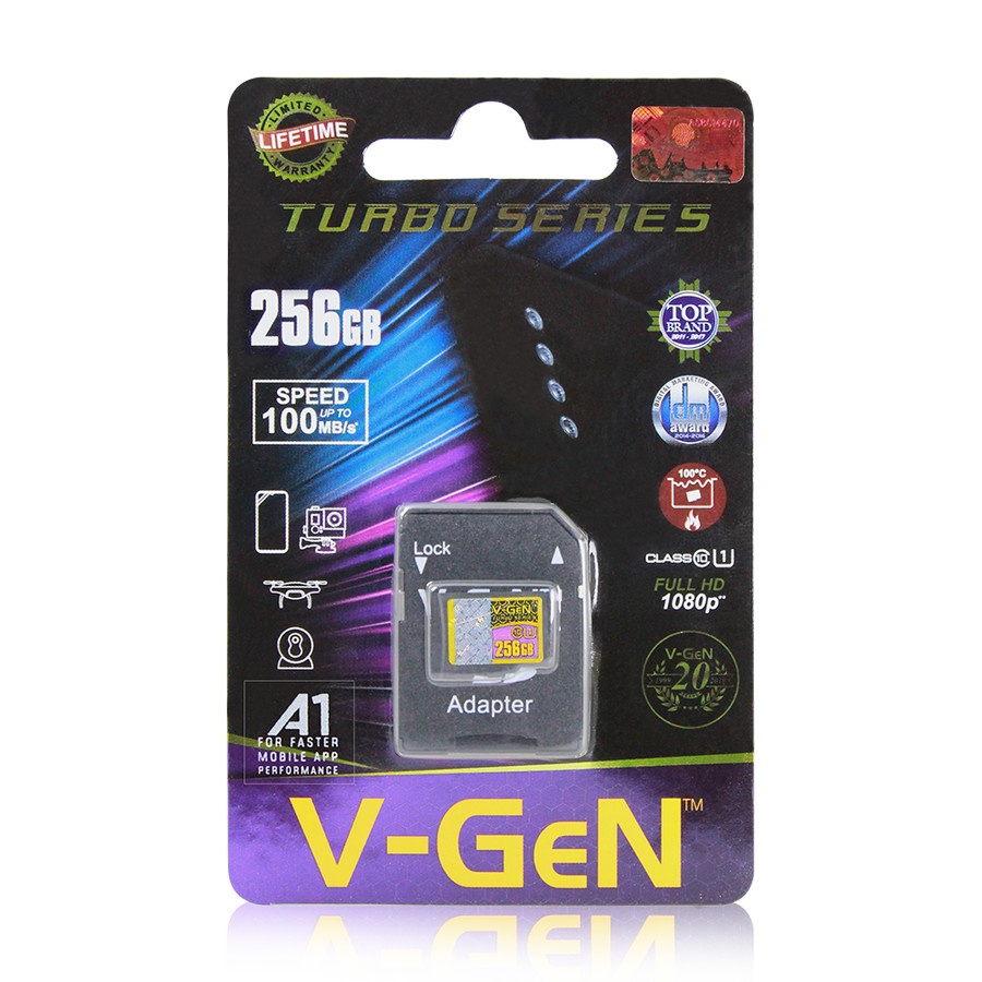 Jual V-GeN MicroSD Card TF 256GB Class 10 Turbo Memory HP Vgen | Shopee ...