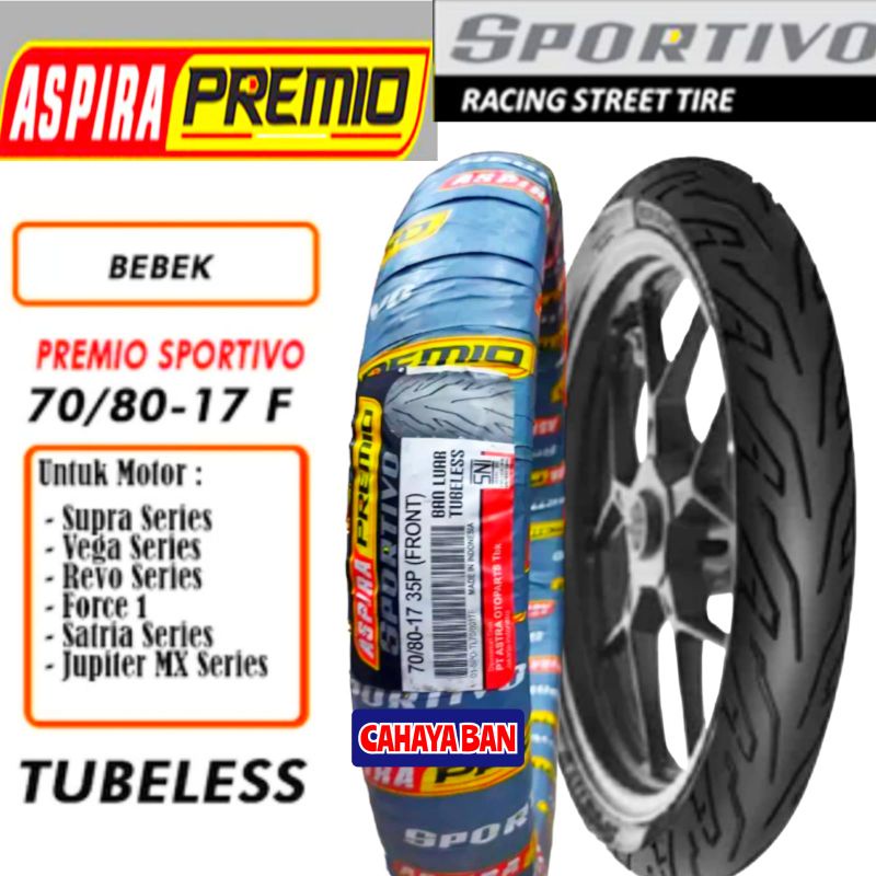 Jual Ban Montor Aspira Premio Sportivo Tubeless 70/80-17 ban honda astrea supra revo vega ...