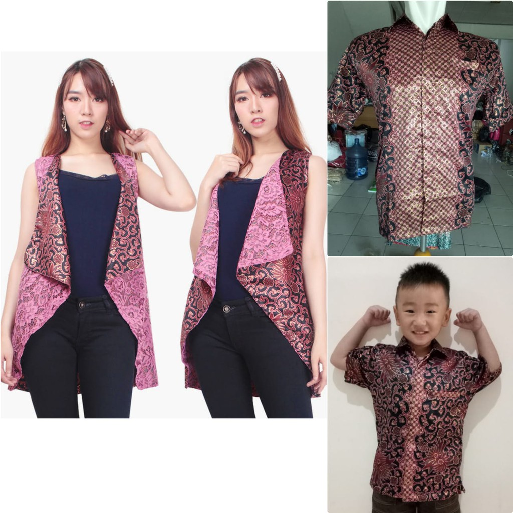 Jual Couple family Bolero batik rompi Bolak balik wenia Dan kemeja ...
