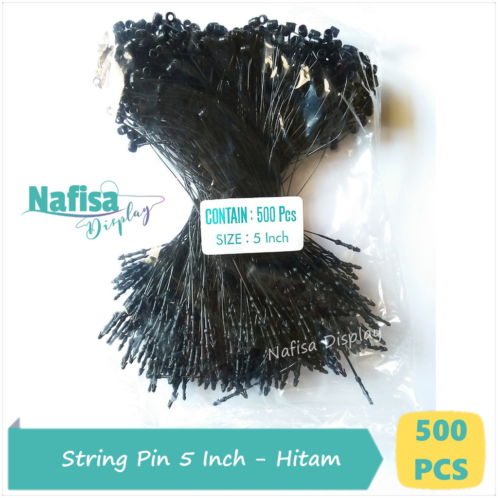Jual String Loop Pin Hitam 5 Inch Isi 500 Pcs Arrow Benang Label Tali ...