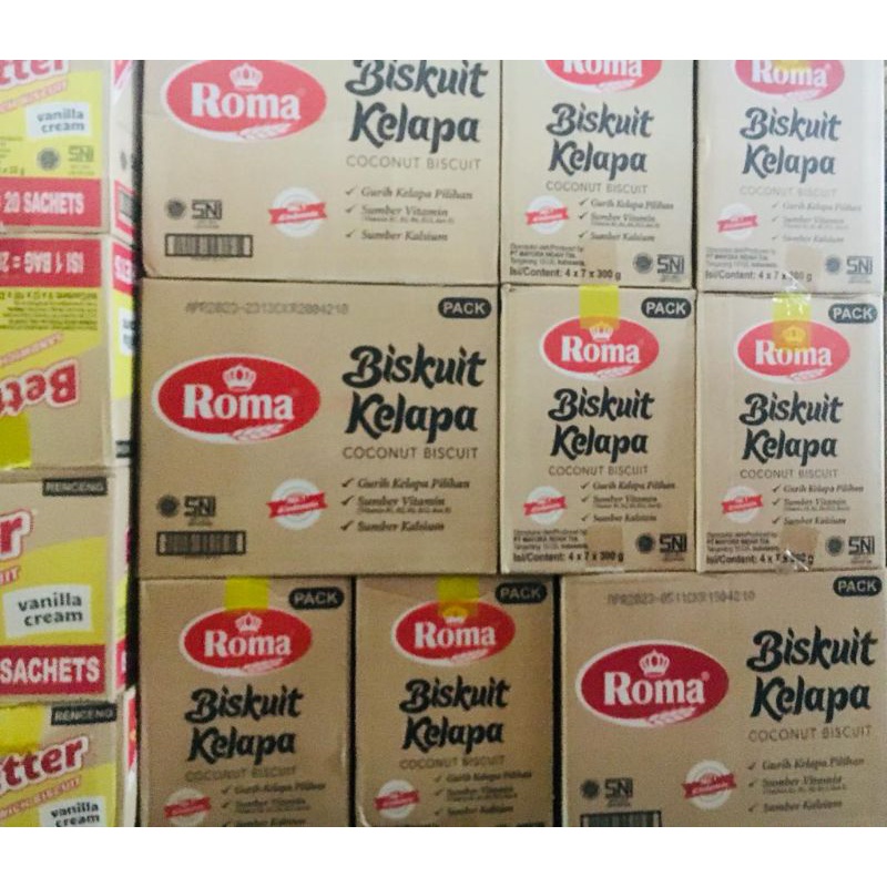 Jual ROMA Biskuit Kelapa 300 gram 1 Karton/Dus | Shopee Indonesia