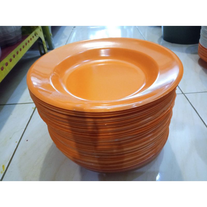Jual Piring Makan Melamine / Piring Melamine Orange Anti Pecah | Shopee ...