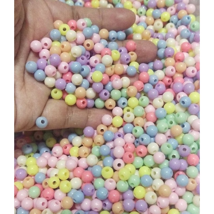 Jual Mote / Manik Susu Bulat Pastel 6mm - 15gr | Shopee Indonesia