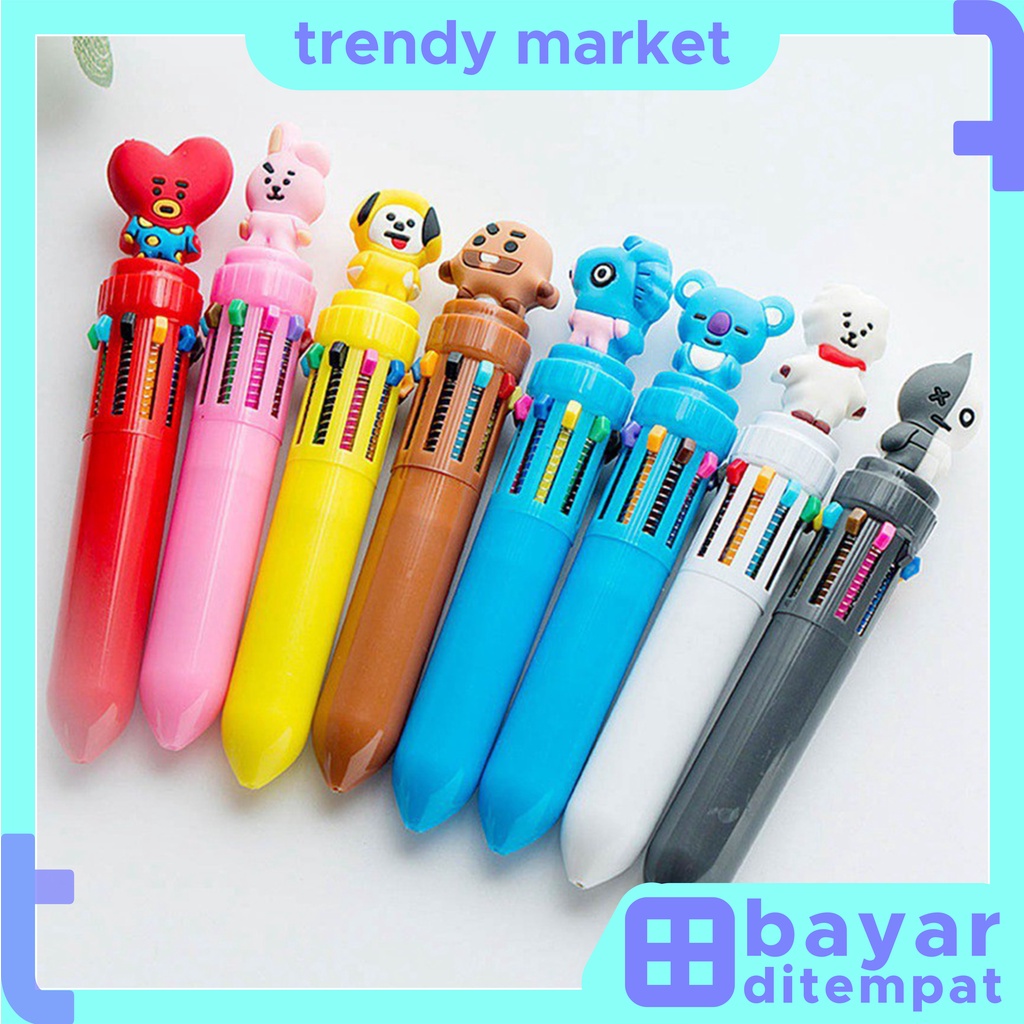 Jual COD PENA PULPEN KARAKTER / 1 SET PULPEN ISI 8 WARNA / KARAKTER ...