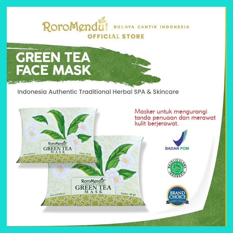 Jual Green Tea Face Mask RORO MENDUT | Shopee Indonesia