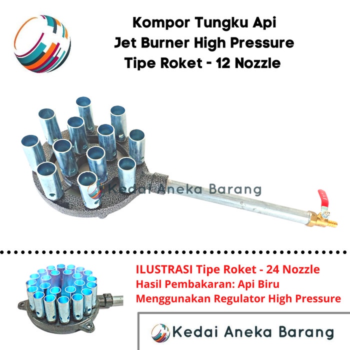 Jual Kompor Roket 12 Nozzle Burner Tungku Api High Pressure Tekanan ...