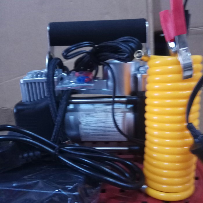 Jual Paket Pompa Angin Compressor Double Cylinder 12V 100PSI +Adaptor ...